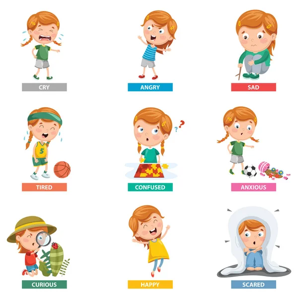 Vector Illustration Kid Emotions Stock Vector Image by ©yusufdemirci ...