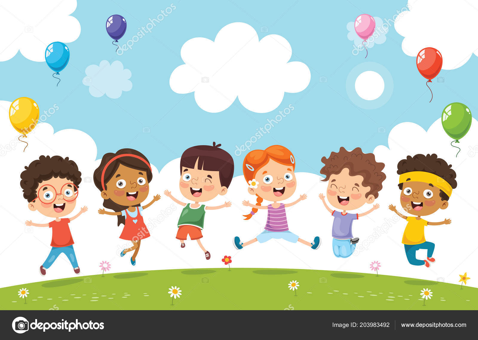 Vektorová Ilustrace Kreslených Dětí Stock Vektor od ©yusufdemirci 203983492