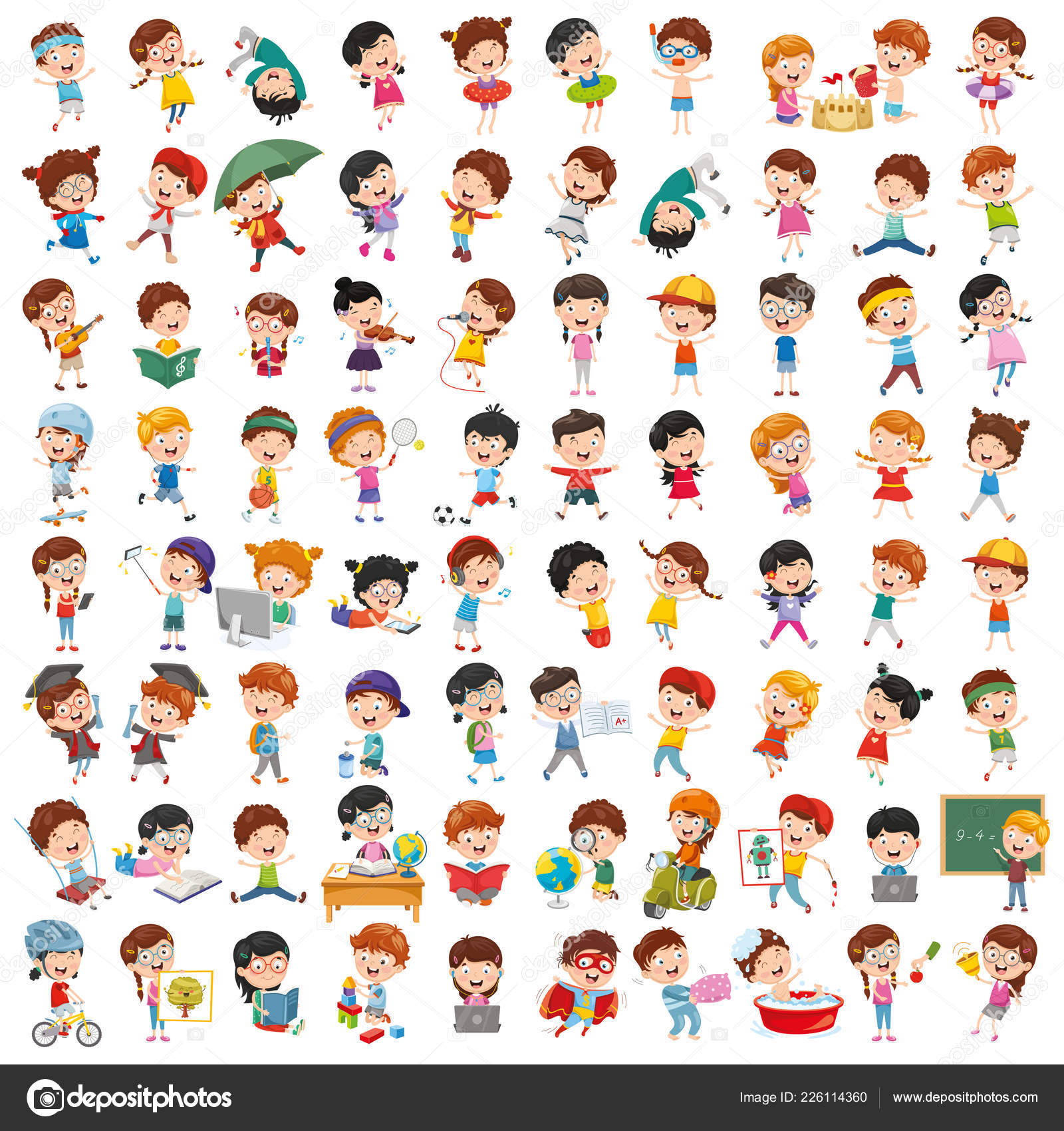 Vector Collection Cartoon Children Stock Illustration by ©yusufdemirci ...