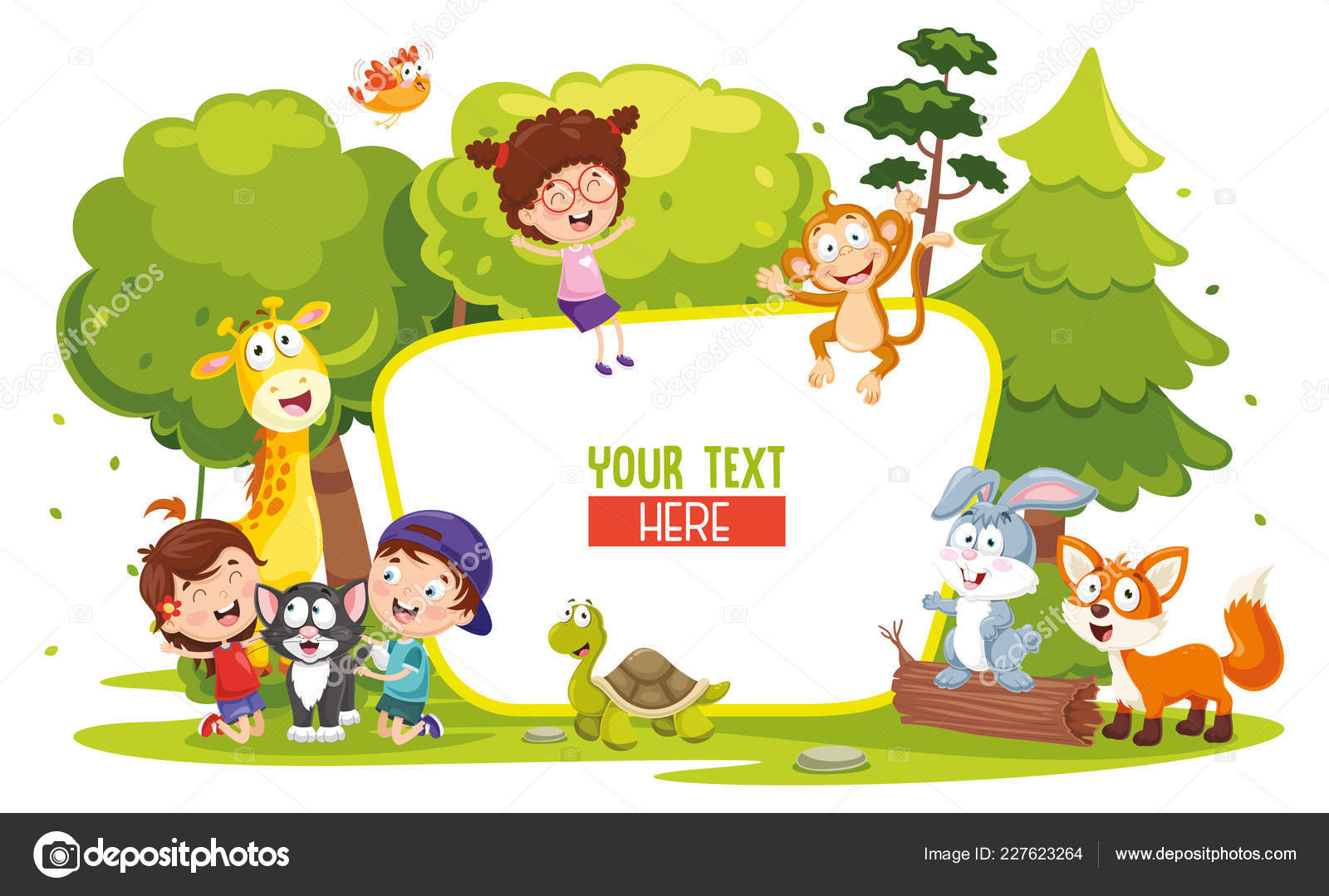 Ilustración Vectorial Niños Animales Vector de stock por ©yusufdemirci ...