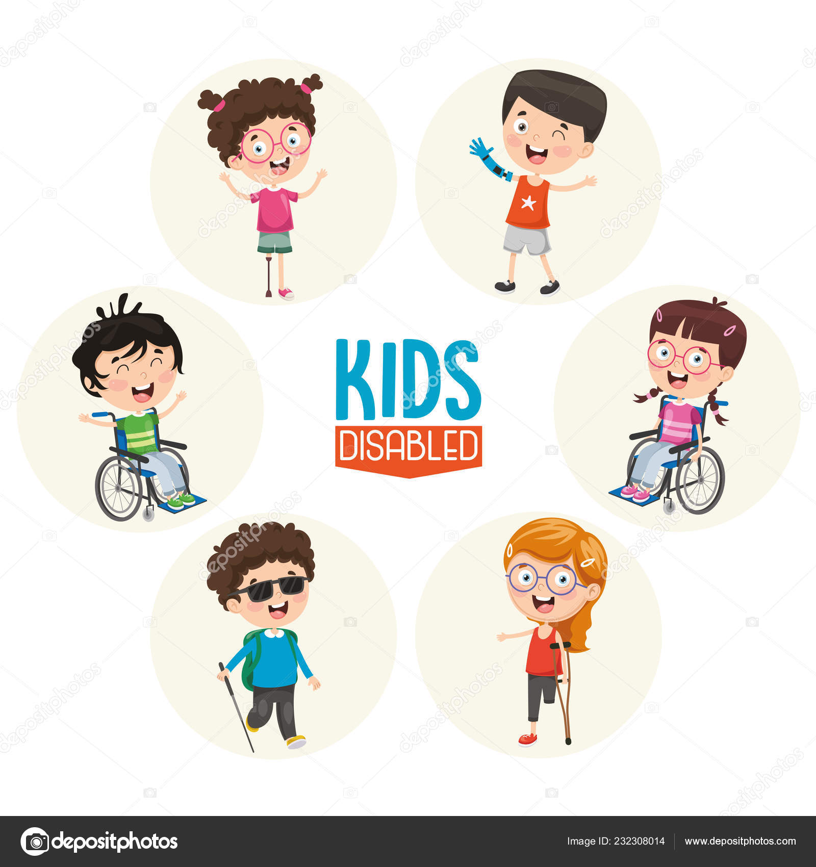 Disabled Children Cartoon