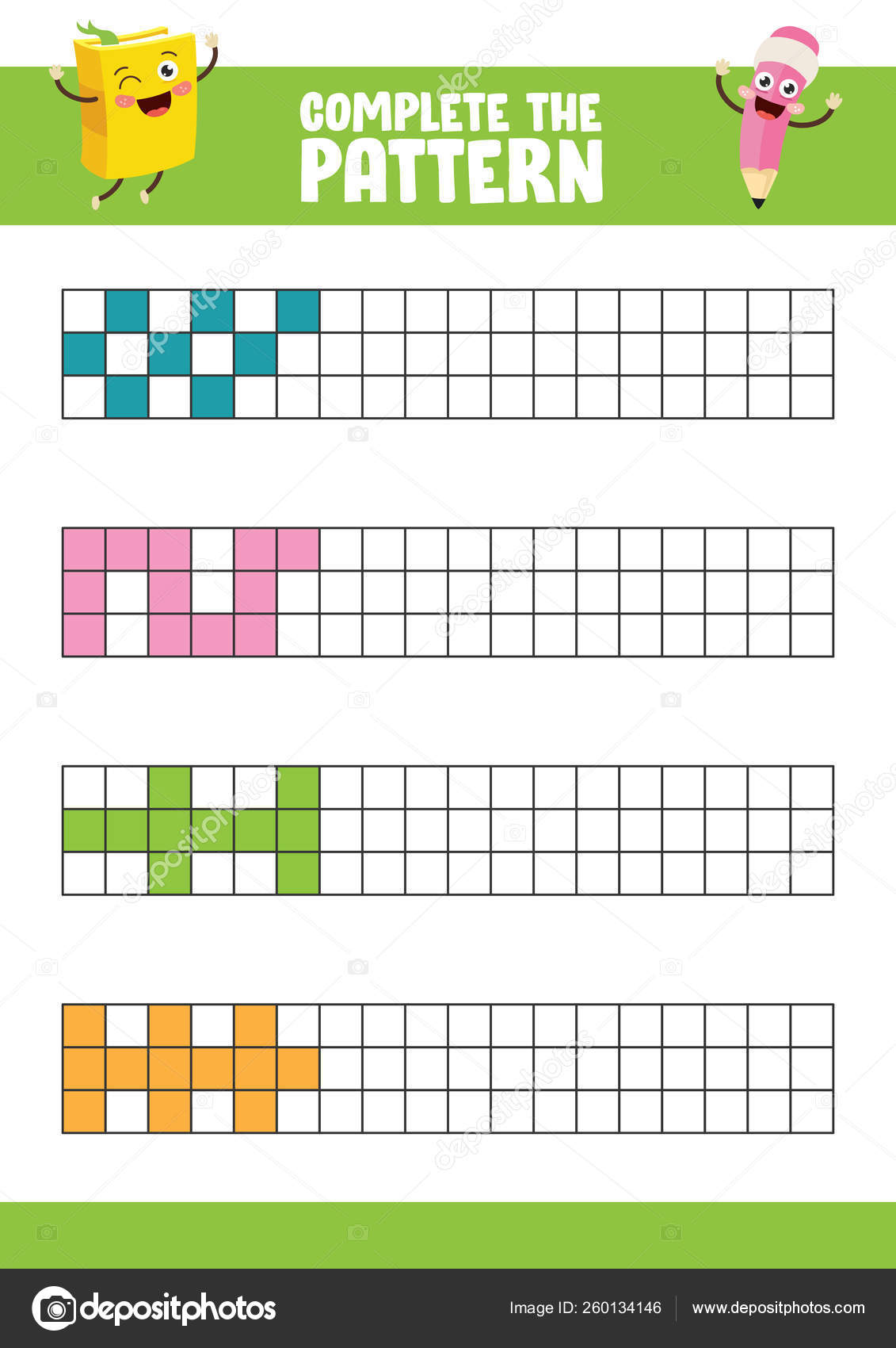 Vector Illustration Complete Pattern Exercise Stock Vector Image by ...