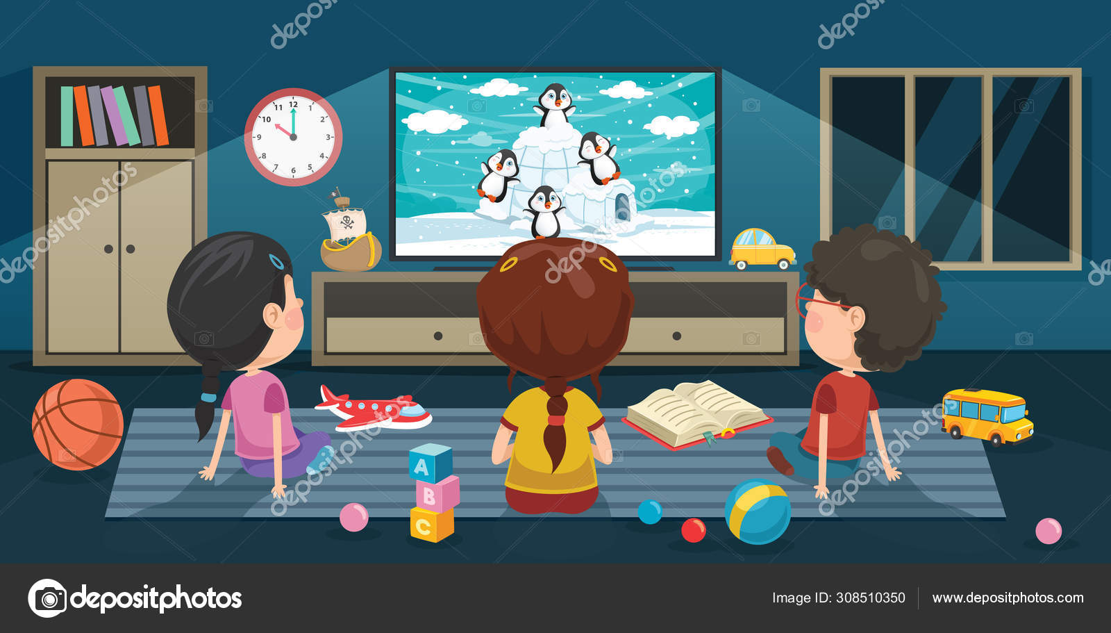 Children Watching Movie Clipart Jpeg