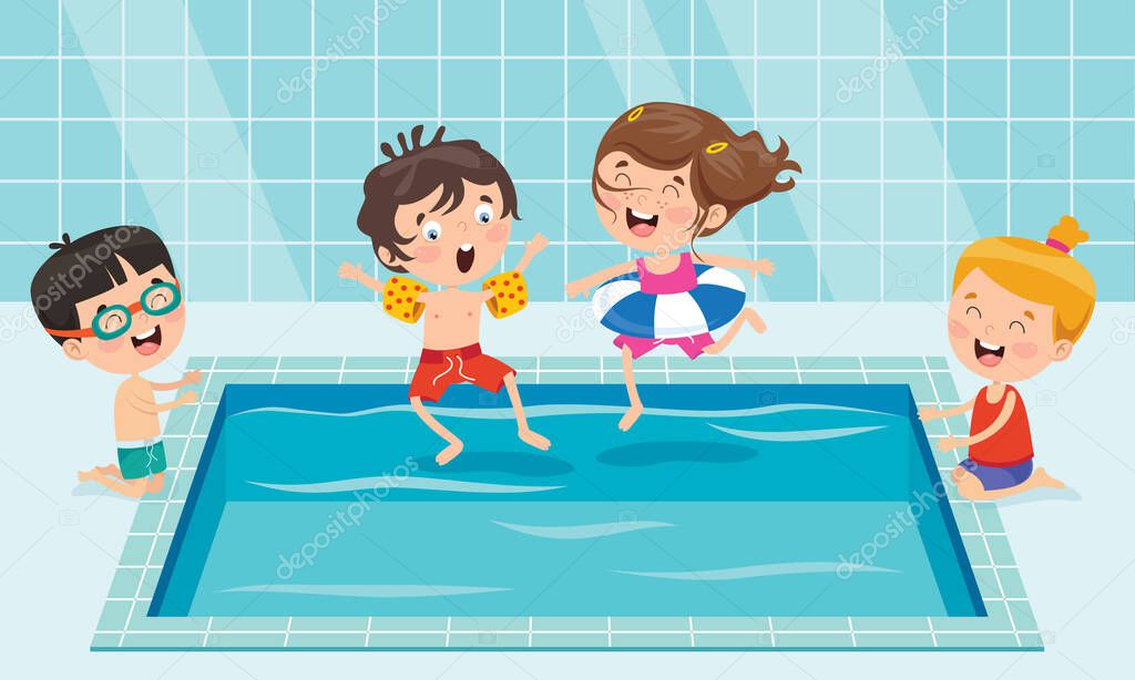 Bambini In Piscina Clipart 418 Kids Swimming In Pool High Res