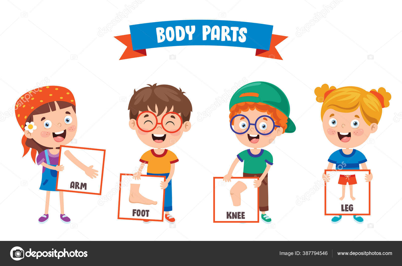 Funny Child Showing Human Body Parts Stock Vector Image by ...