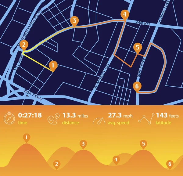 Dashboard Theme Creative Infographic City Map Navigation Vector ...