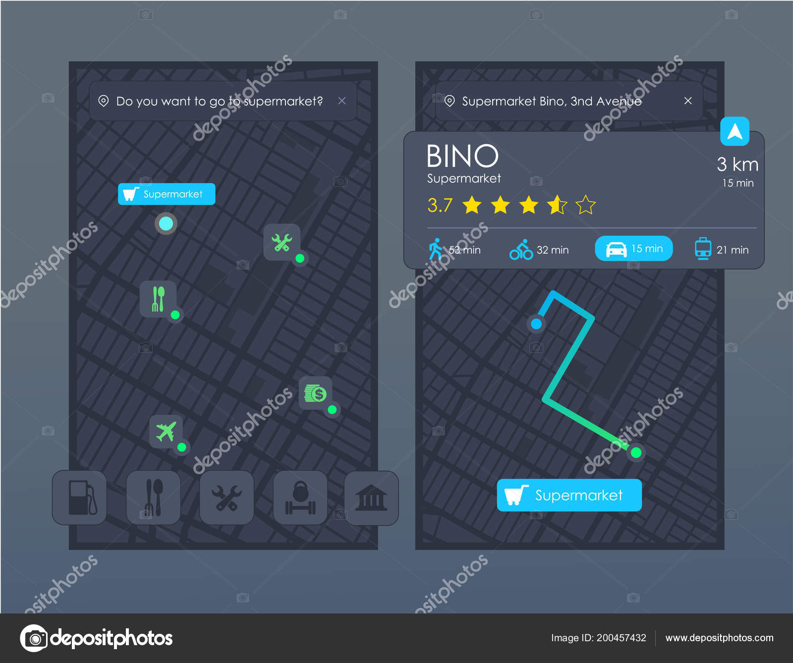 Dashboard Theme Creative Infographic City Map Navigation Vector ...