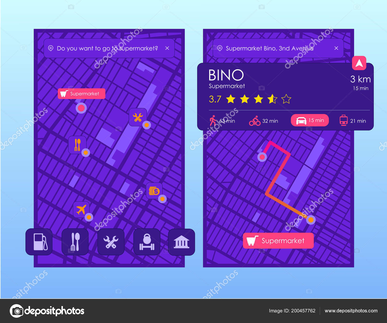 Dashboard Theme Creative Infographic City Map Navigation Vector ...