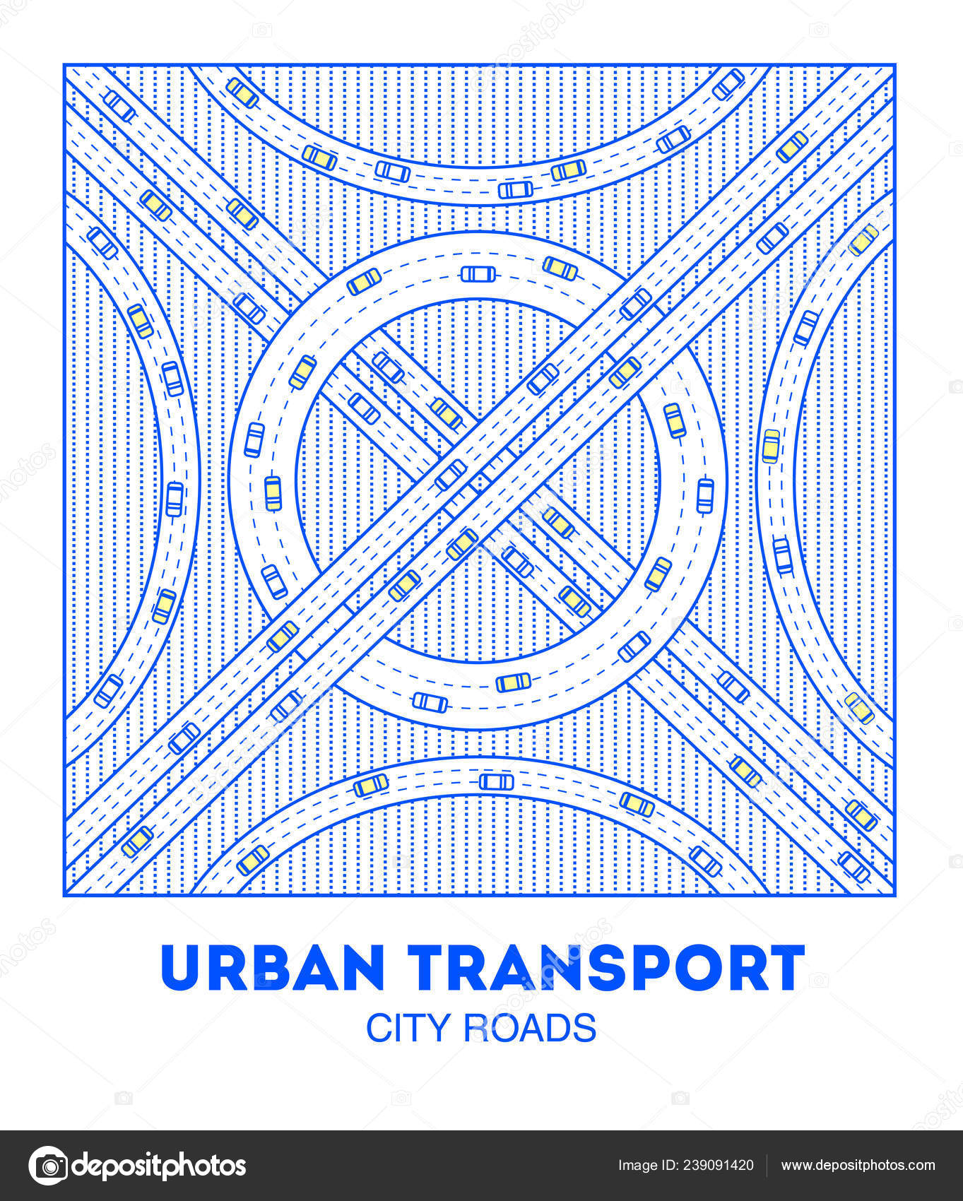 Busy urban asphalt roads and transport. Stock Vector Image by ©BigunKsu ...