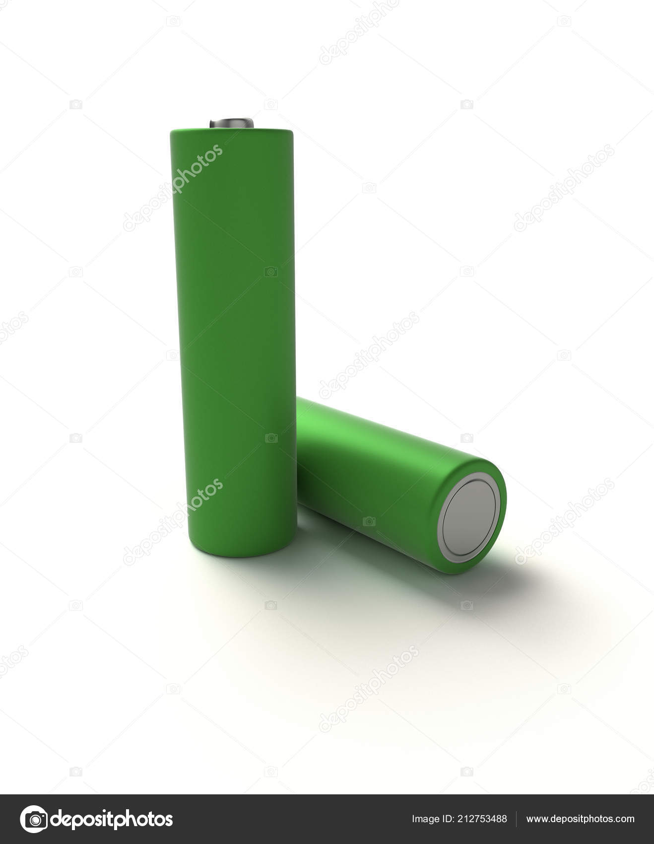 Realistic Render Green Alkaline Battery White Background Isolated ...
