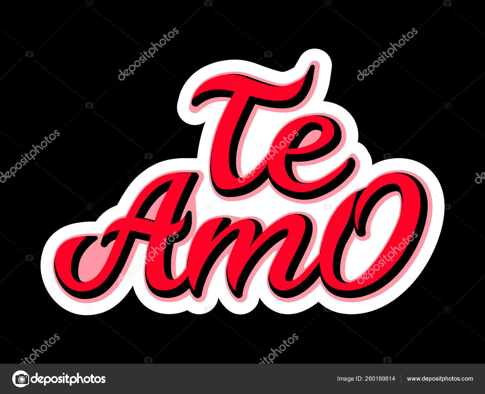 Tipografía dibujada a mano con letras Te amo. Te amo - Te amo en ...