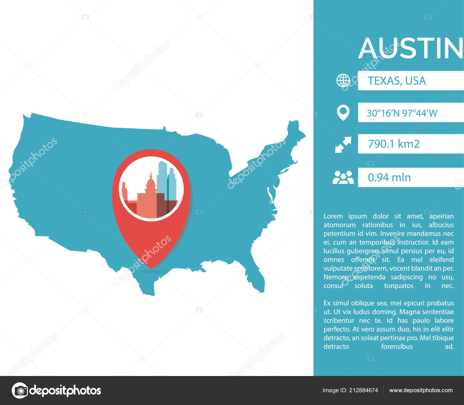 Austin map infographic vector illustration Stock Vector Image by ...