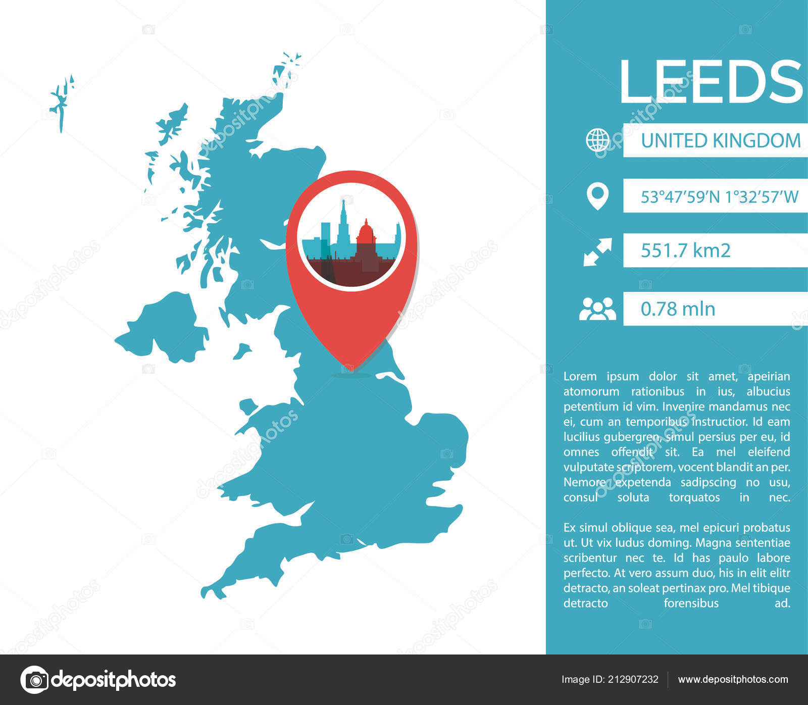 Leeds map infographic vector illustration Stock Vector by ©nastyrekh ...