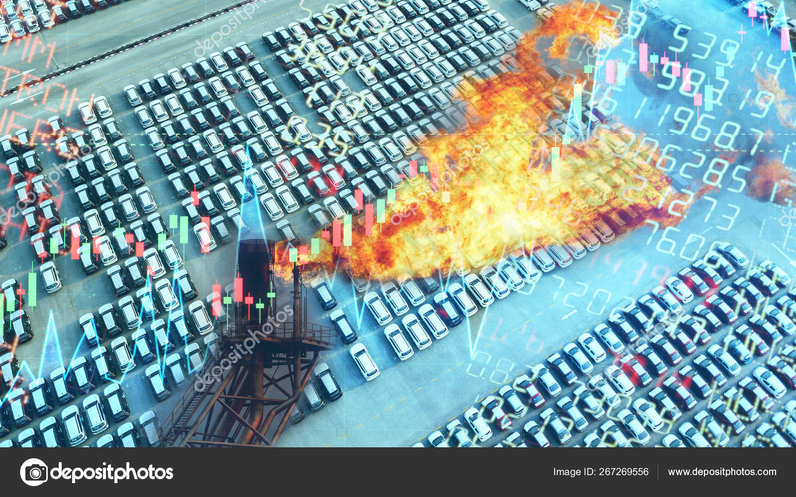 Double exposure offshore rig and car import export investment st ...