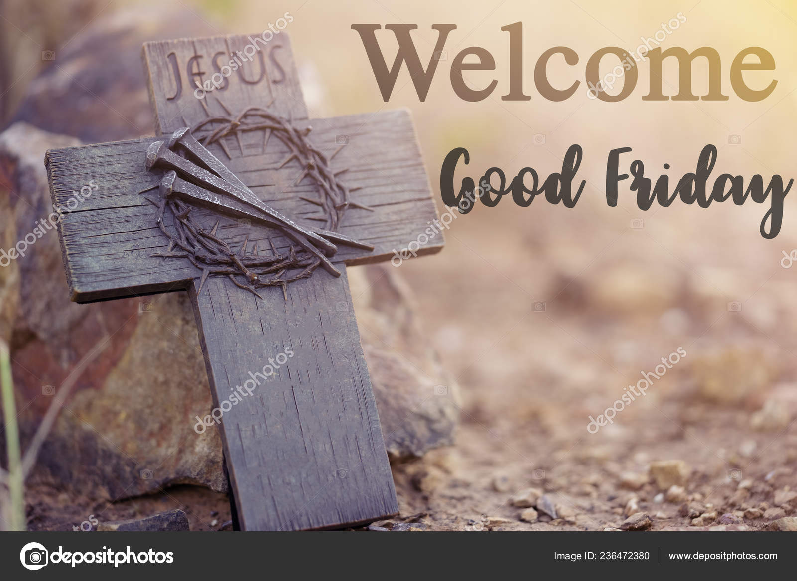 Welcome Good Friday Night Word Christian Presentation Easter Concept ...