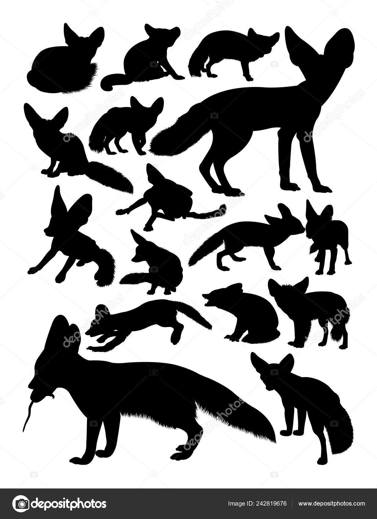 Fennec Fox Animal Silhouettes Good Use Symbol Logo Web Icon Stock ...
