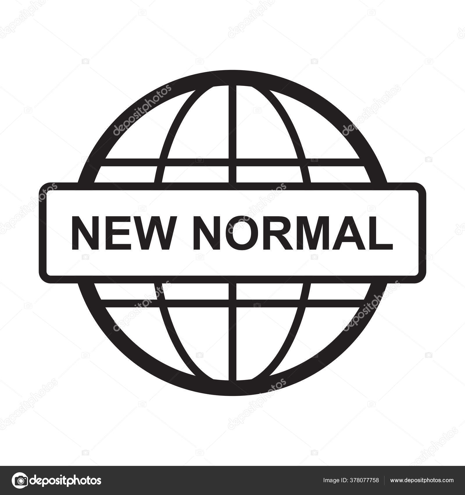 New Normal Concept Word Lettering World Globe Sign Icons Post Stock ...