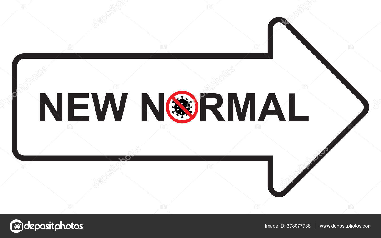 New Normal Concept Word Lettering World Globe Sign Icons Post Stock ...