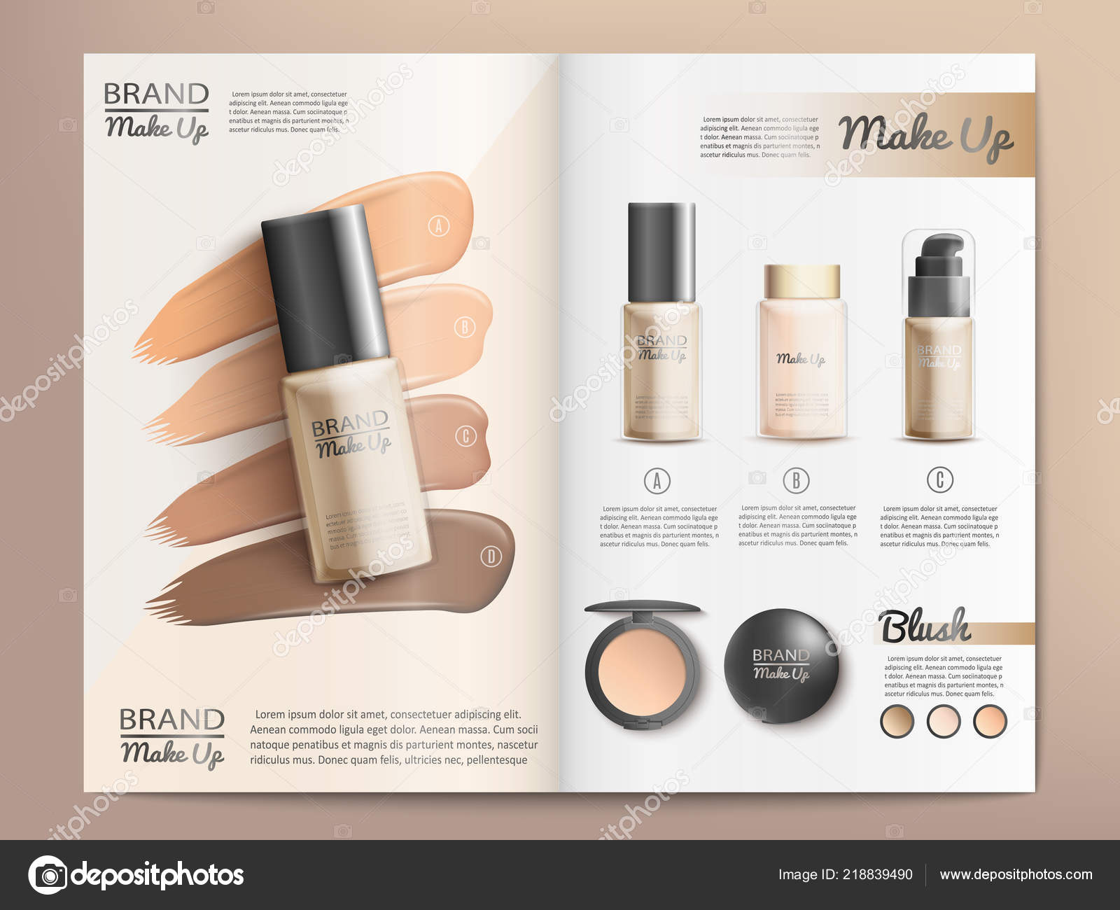 Cosmetics Products Catalog or Brochure Template Stock Vector Image by ...