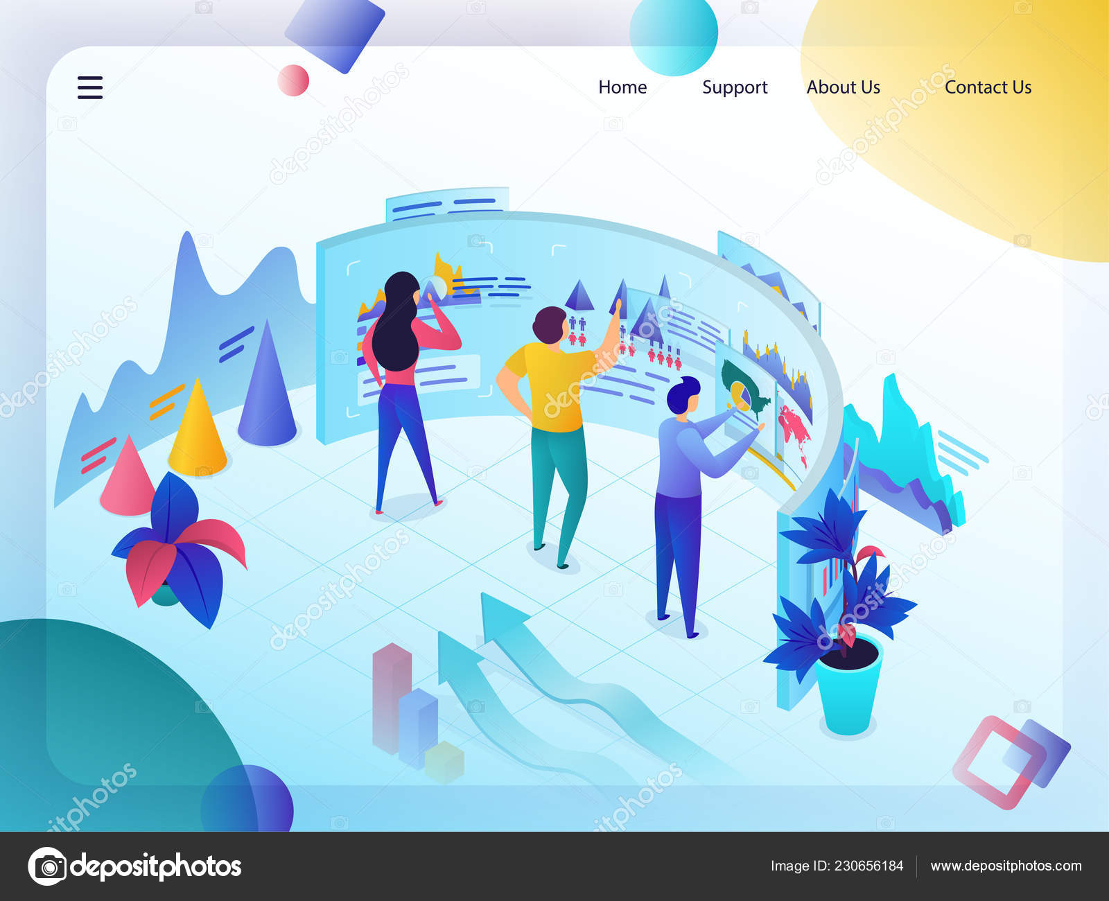 Business Data Analysis Technologies Vector Concept Stock Vector by ...