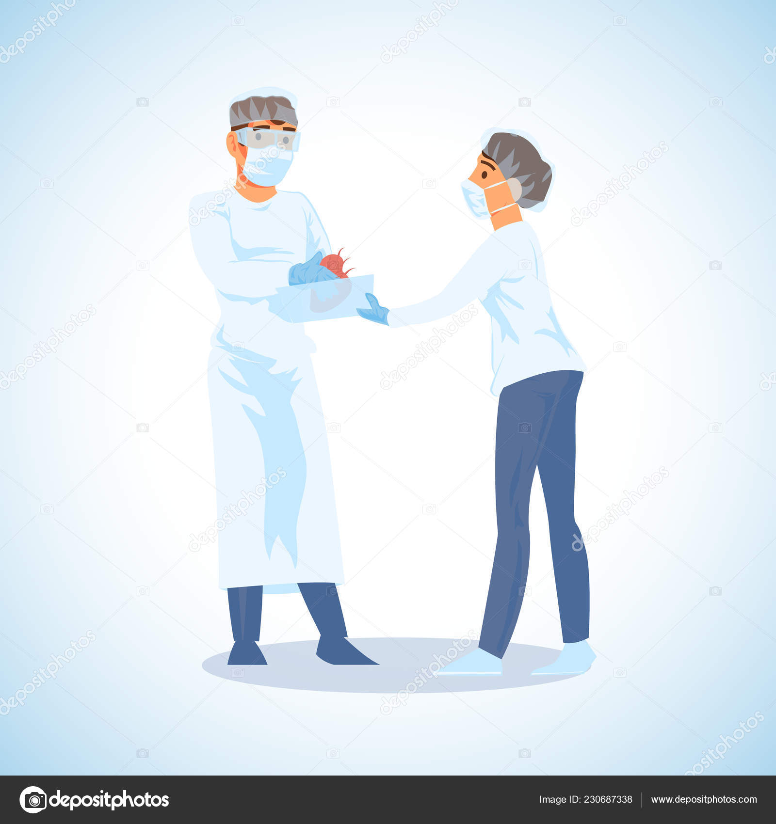 Heart Transplantation Surgeon Operation Vector Stock Vector Image by ...