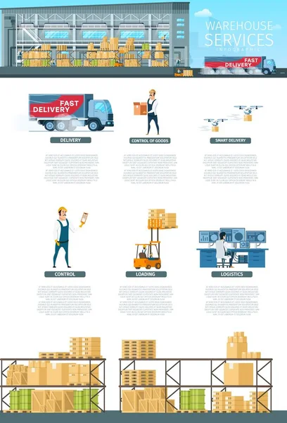 Warehouse Service Operation Infographic Banner - Stock Image - Everypixel