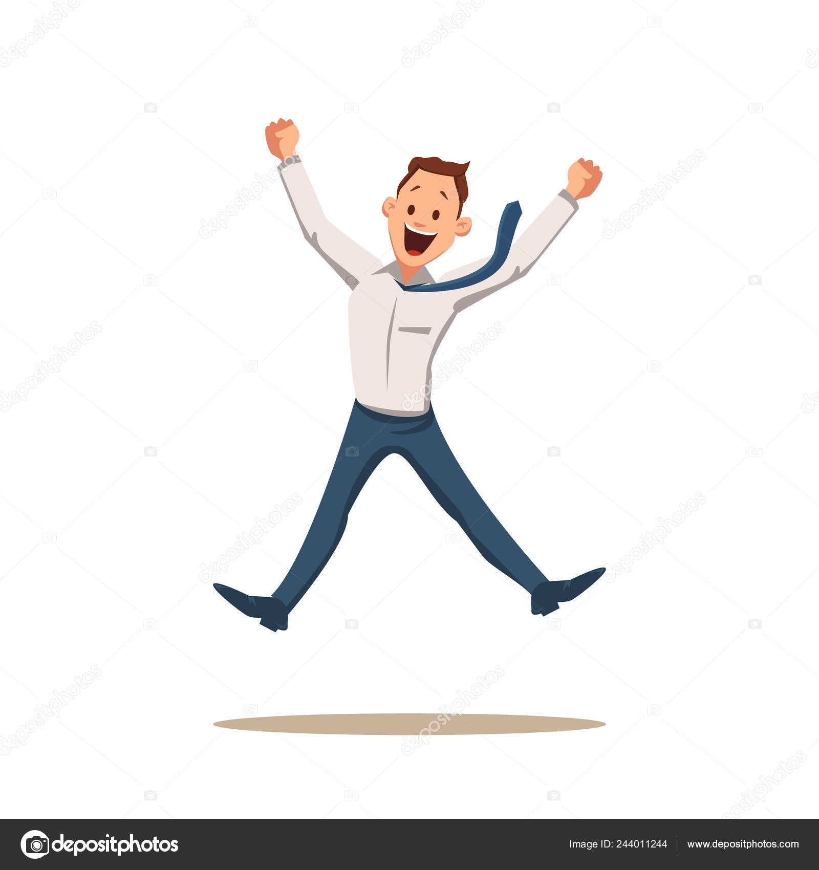 Happy Cartoon Person Jumping
