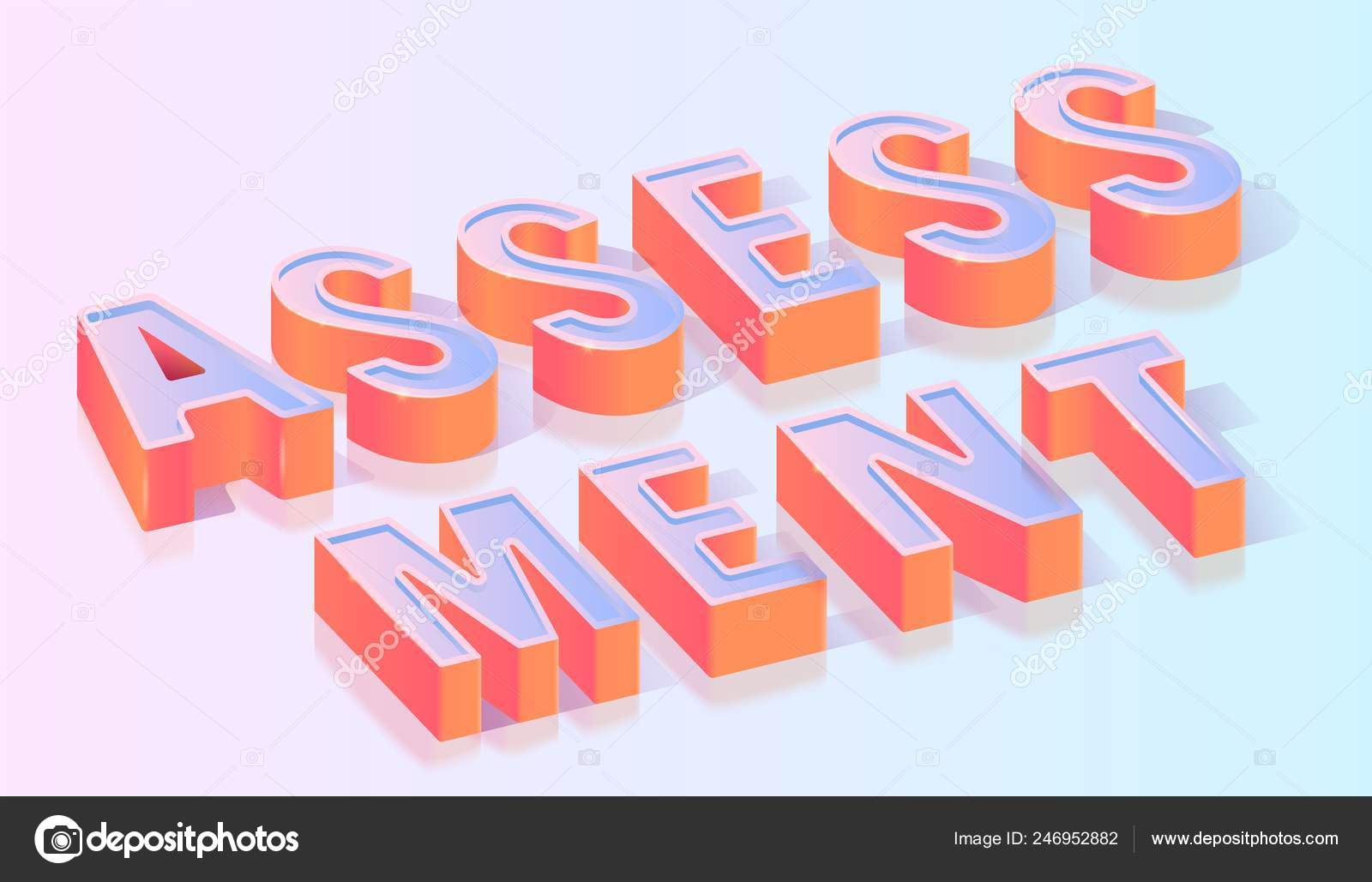 Assessment Text Title Isometric Vector Template Stock Vector by ...