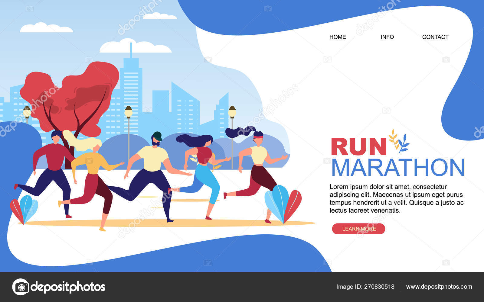 Run Marathon Cartoon People Runner Competition Stock Vector Image by ...