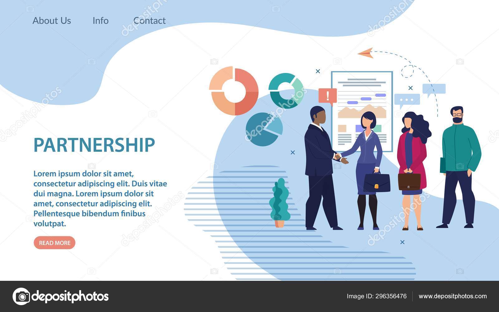 Informative Banner Partnership Lettering Flat. Stock Vector Image by ...