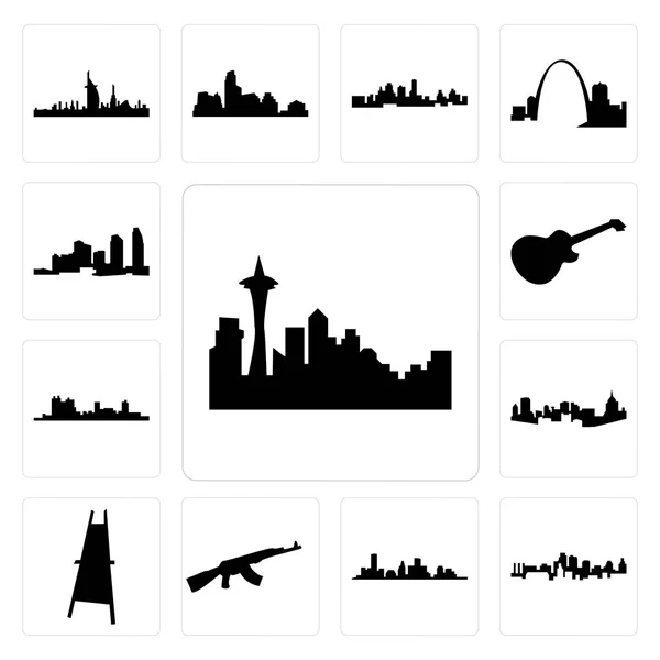 ᐈ Seattle icons stock vectors, Royalty Free seattle illustrations ...