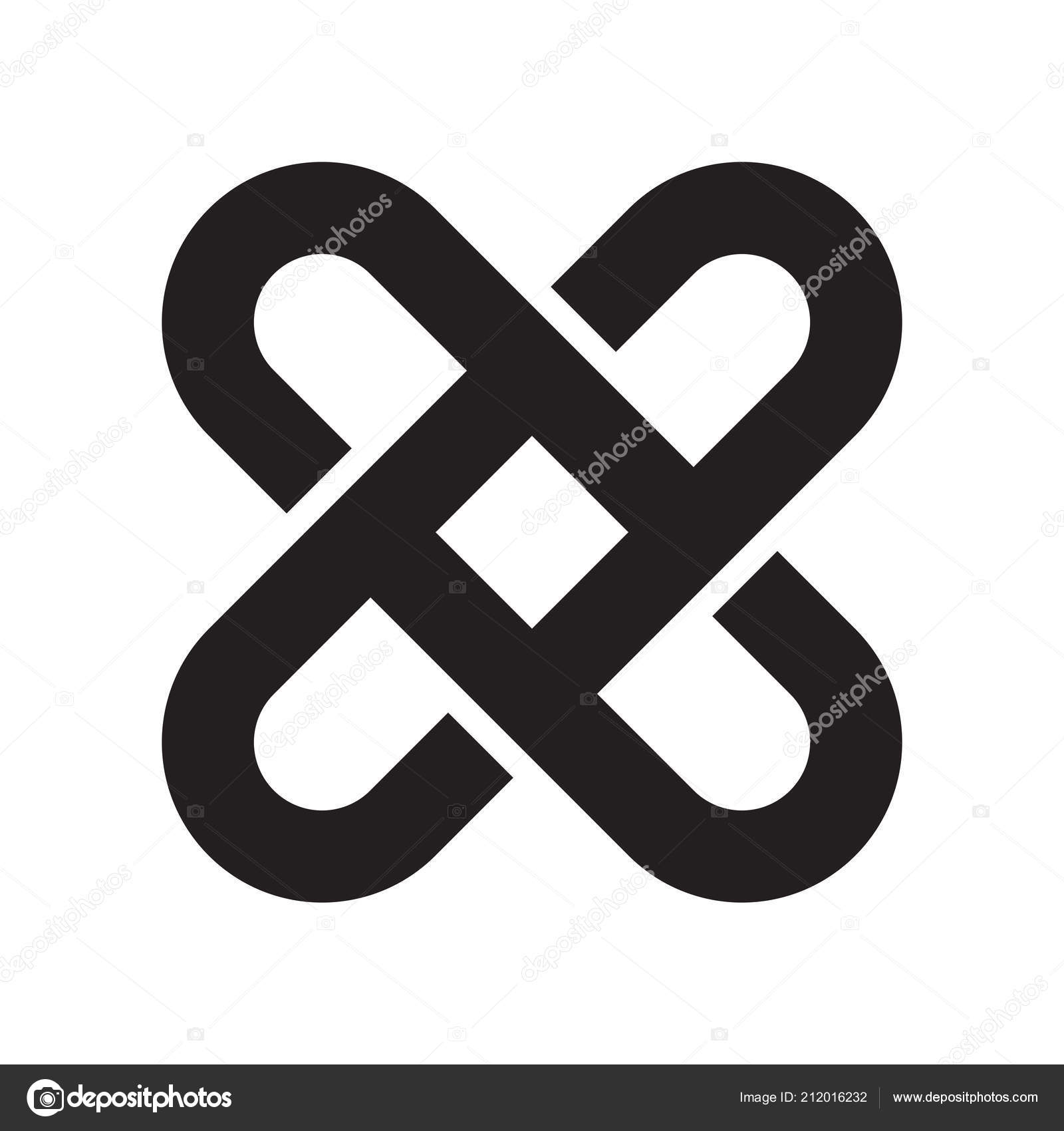 Interlocking icon vector sign and symbol isolated on white backg Stock ...