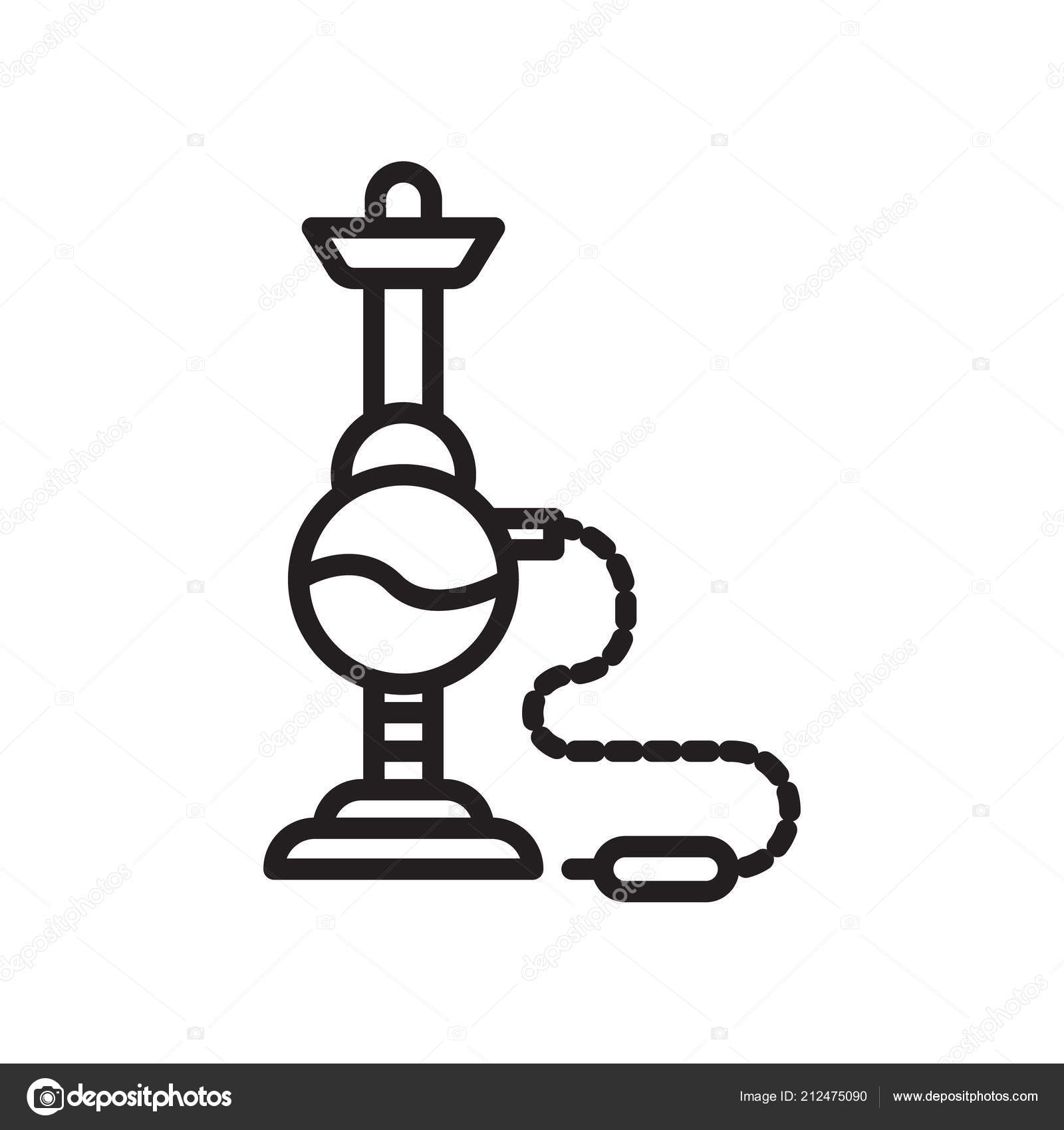 Hookah icon vector sign and symbol isolated on white background, Stock ...
