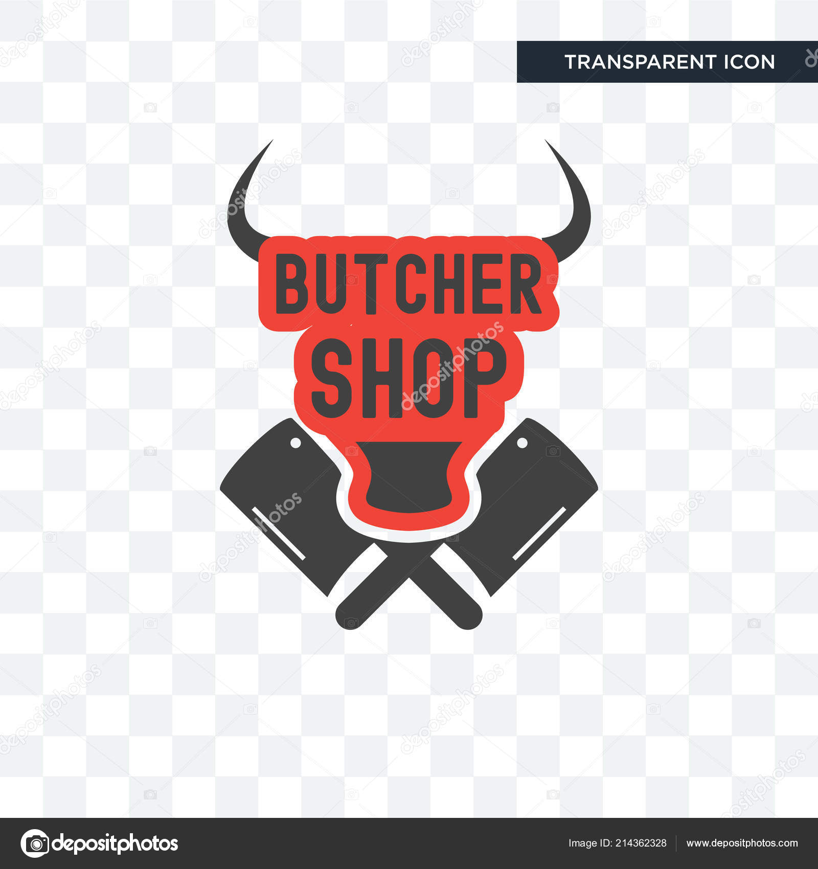 Butcher shop vector icon isolated on transparent background, but Stock ...