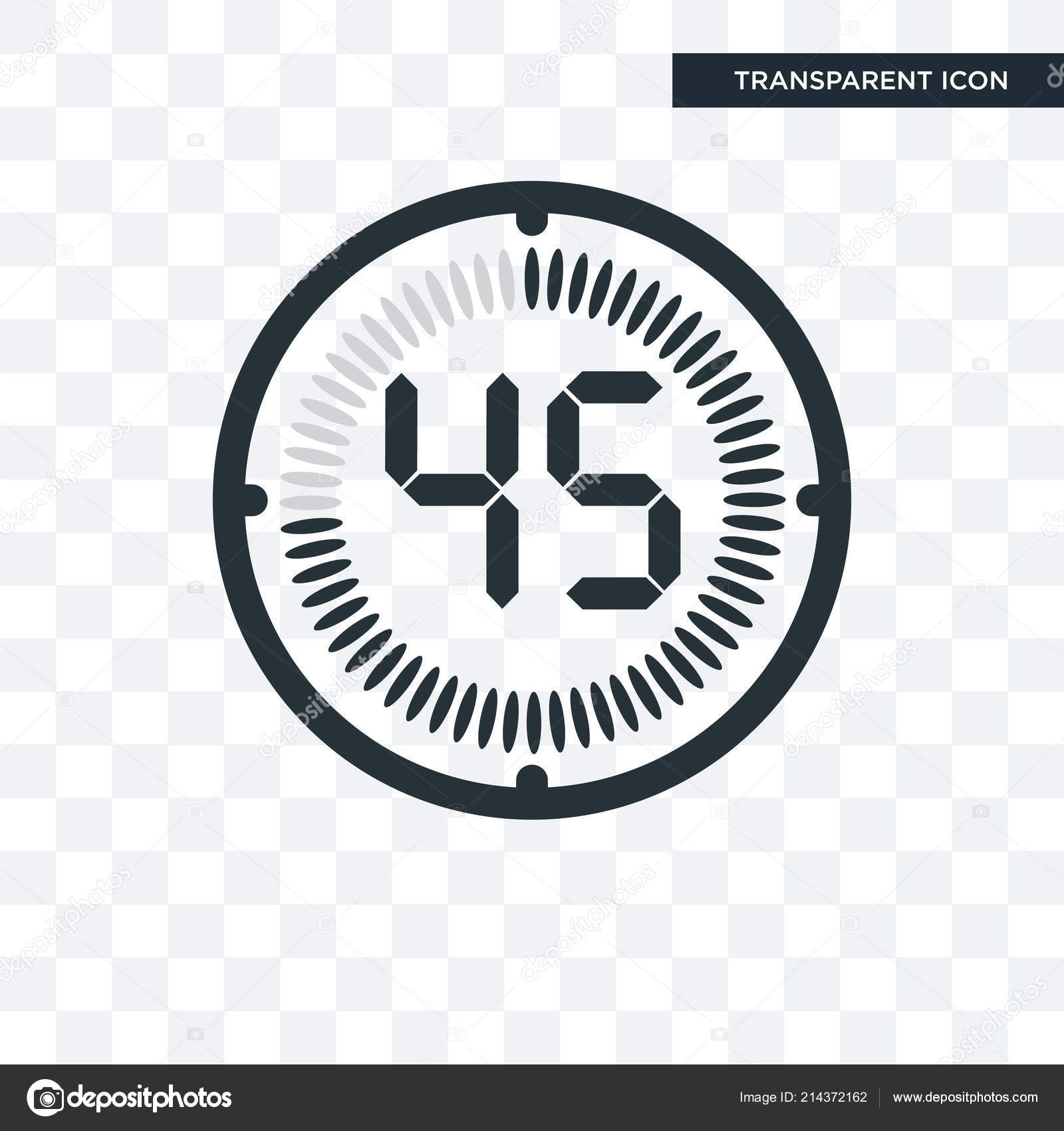 The 45 minutes vector icon isolated on transparent background, T ...