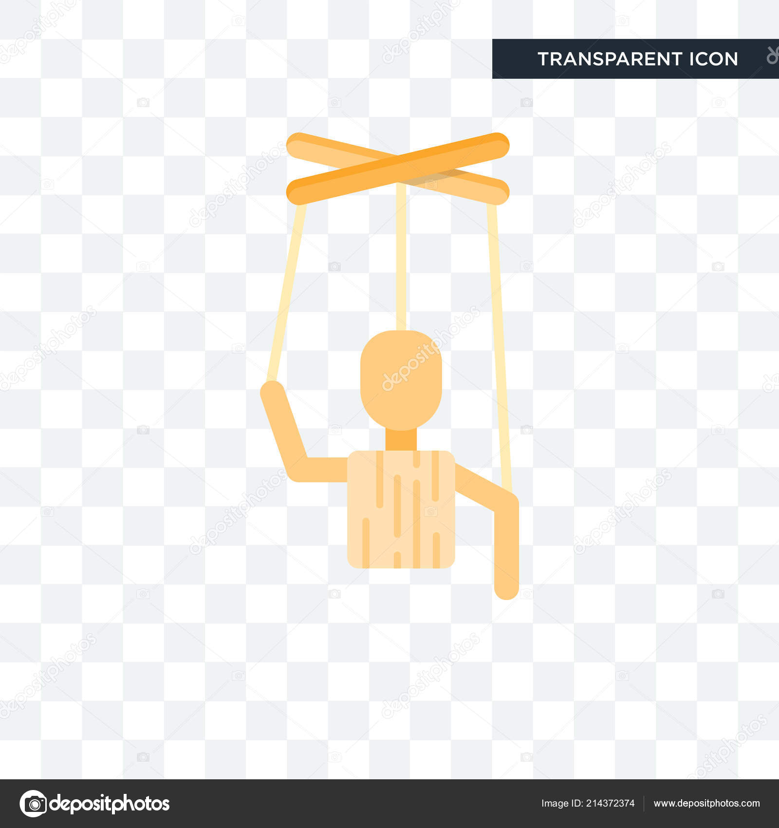 Puppet vector icon isolated on transparent background, Puppet lo Stock ...