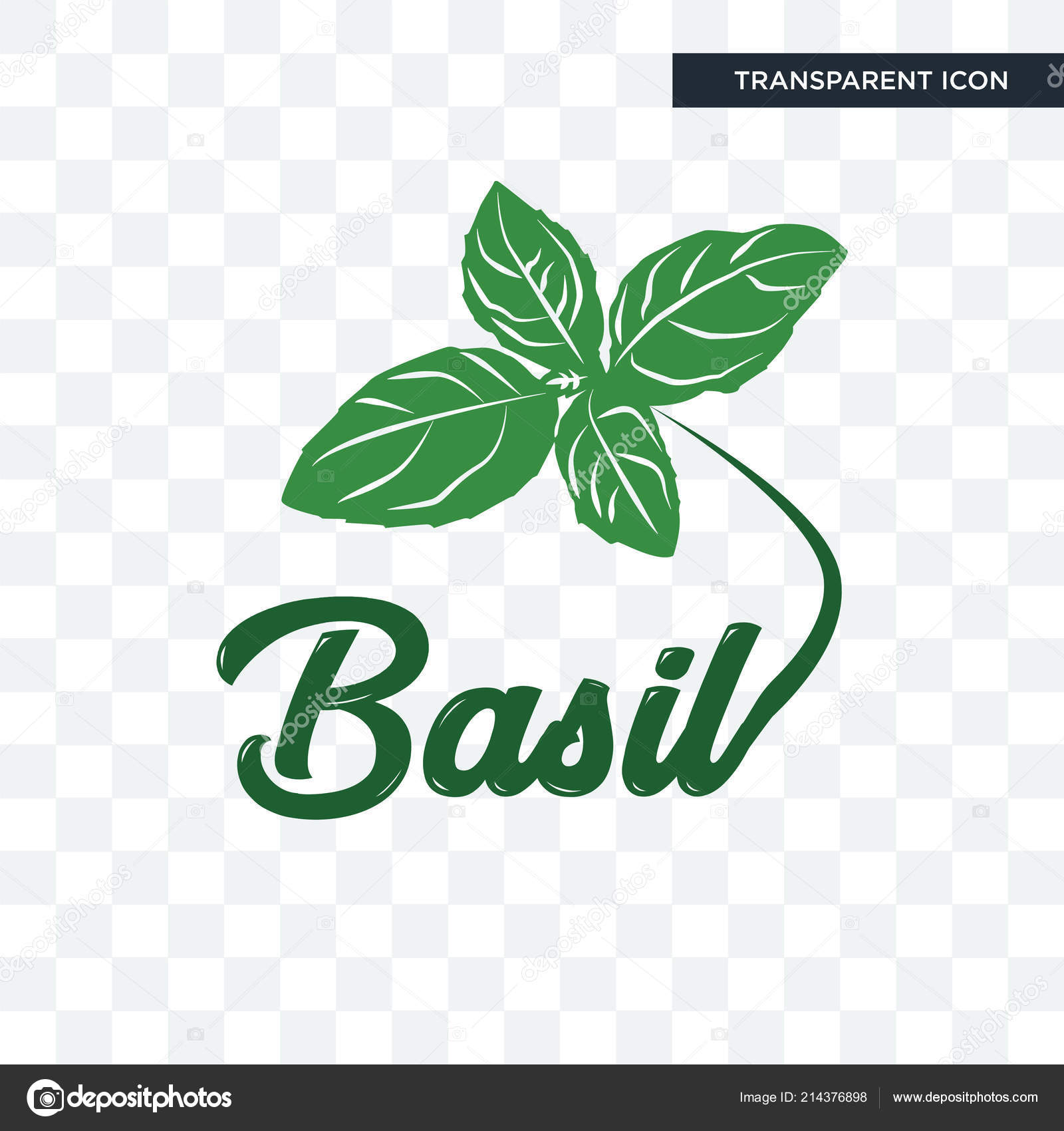 Vector: basil | Basil vector icon isolated on transparent background ...