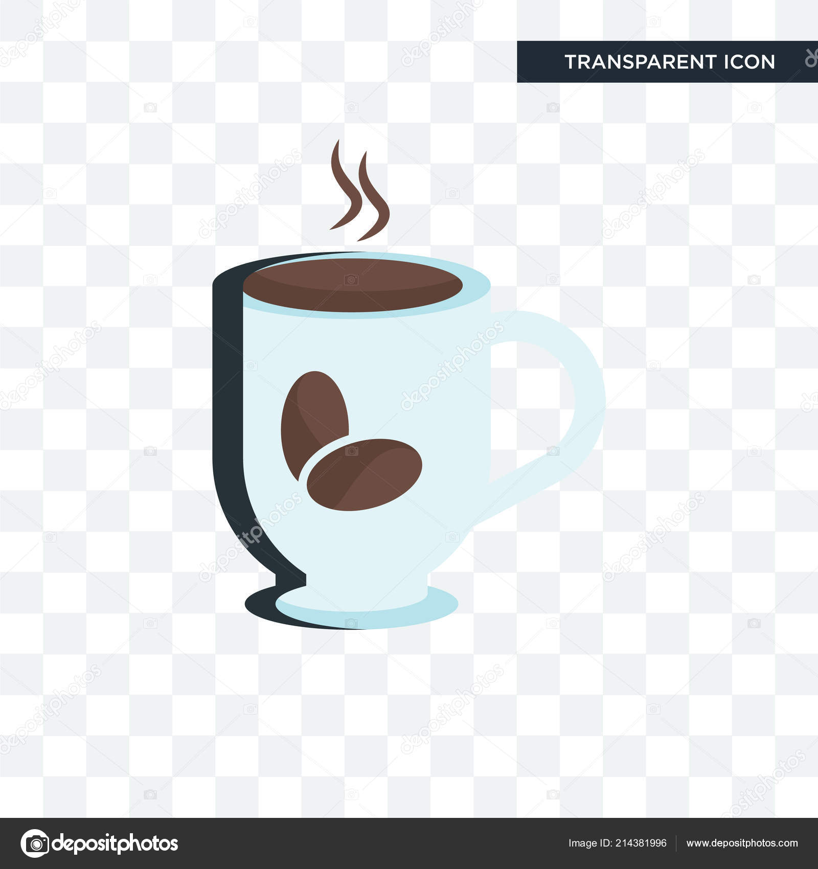 Coffee cup vector icon isolated on transparent background, Coffe Stock ...