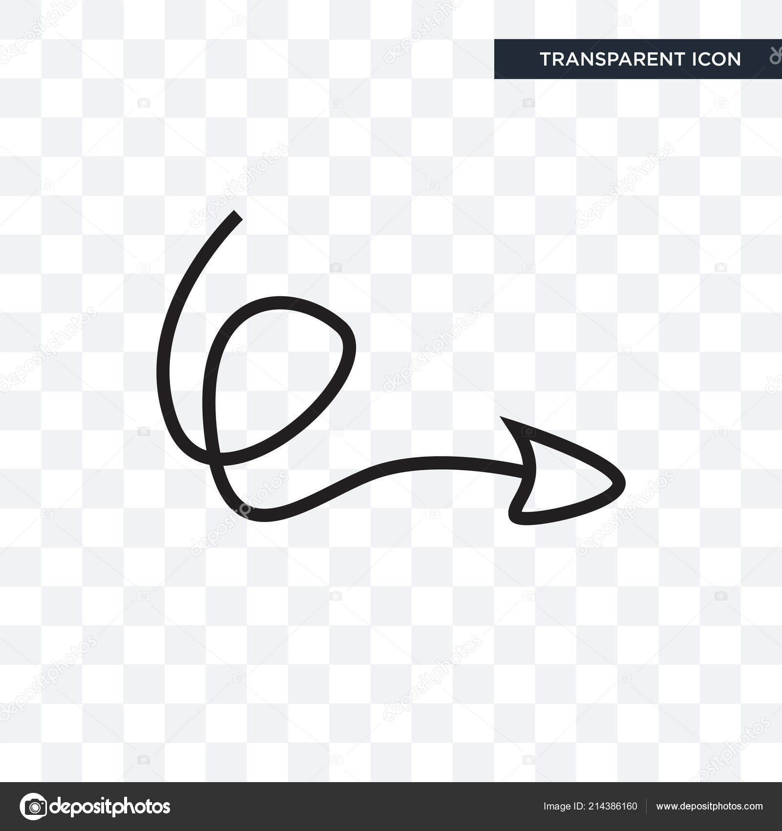 Swirly arrow vector icon isolated on transparent background, Swi ⬇ ...