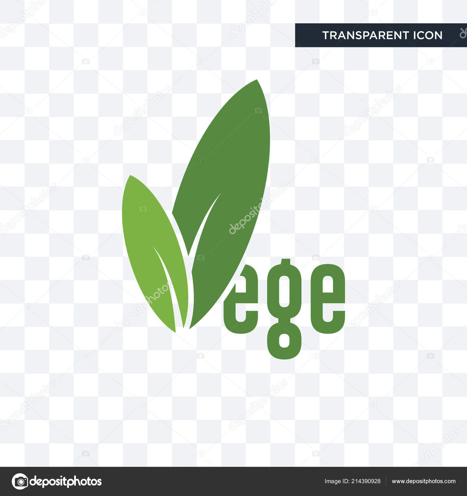 Vege-Vektorsymbol isoliert auf transparentem Hintergrund, Vege-Logo d ...