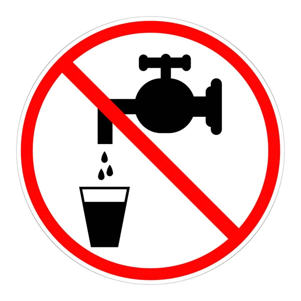 Non-potable water in the crossed out red circle. broken water tap ...