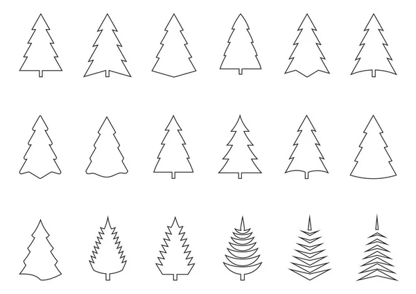 Fir tree contour symbol Vector Art Stock Images | Depositphotos