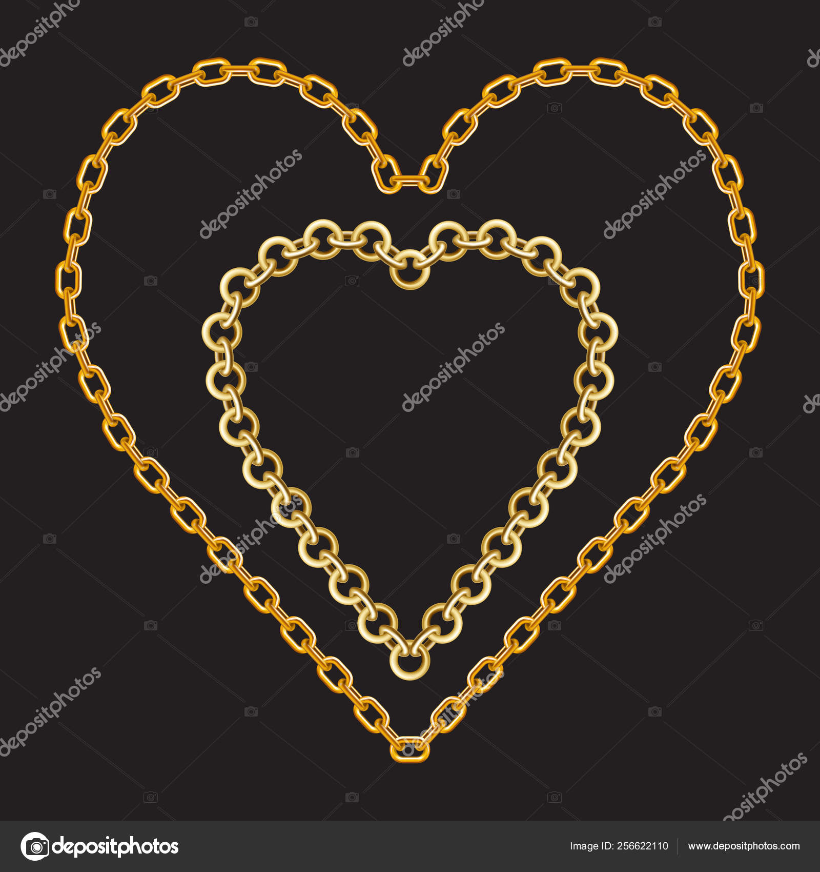 Golden chains in the form of hearts Stock Vector Image by ©zakharik5-b ...