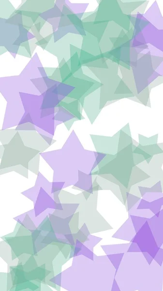 Multicolored translucent stars on a white background. Green tones. 3D ...