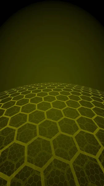 Multilayer sphere of honeycombs, red on a dark background, social ...