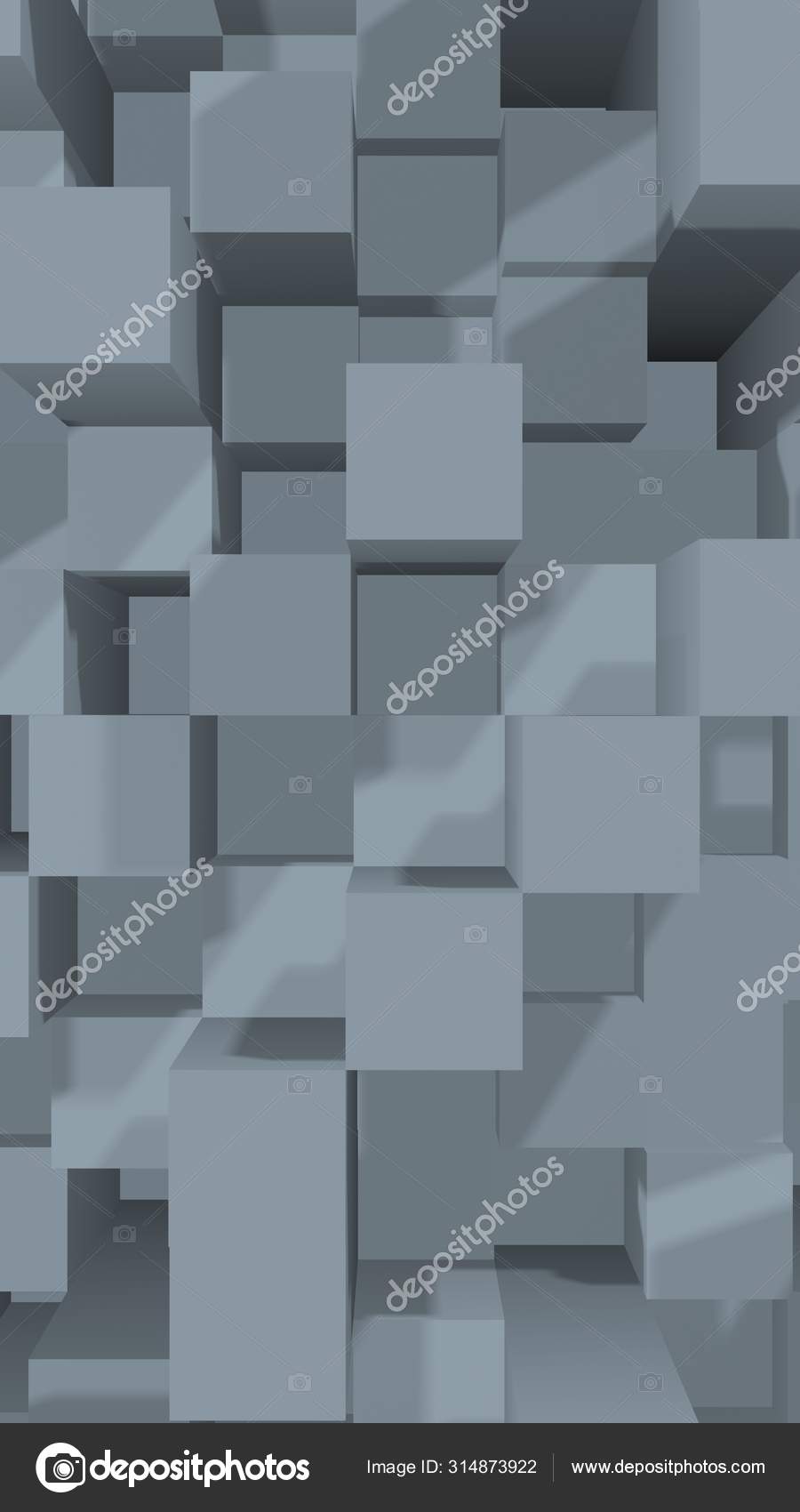 Abstract gray elegant cube geometric background. Chaotically advanced ...