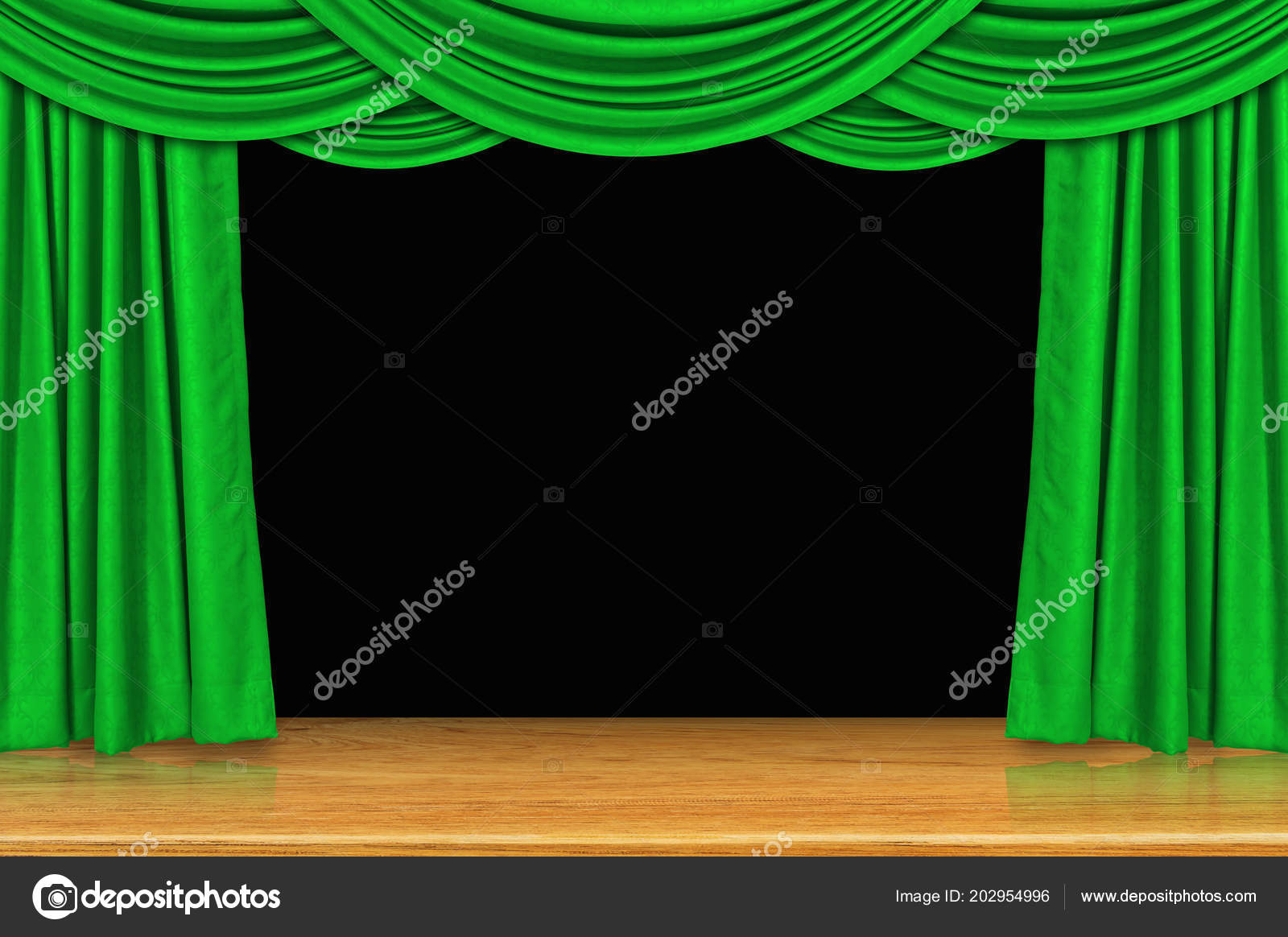 Green Stage Curtains