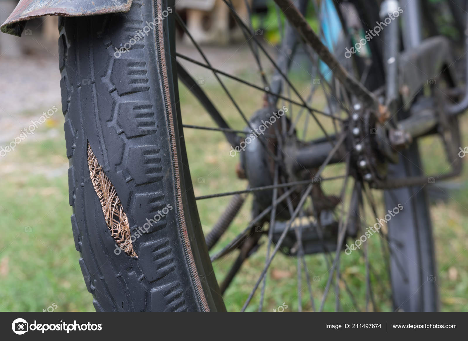 Tire Breaks Swelling Danger Signals Warning Time Change Tires Stock ...
