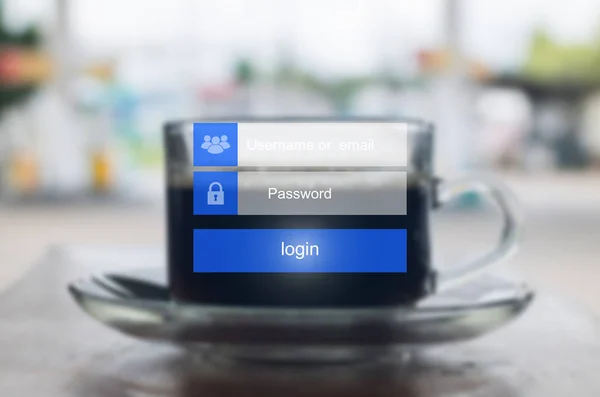 Login Interface Touch Screen Touching Login Box Username Password Inputs — Stock Photo ...