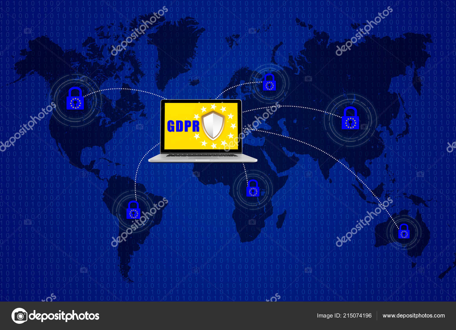 Padlock World Map Symbolizing General Data Protection Regulation Gdpr ...